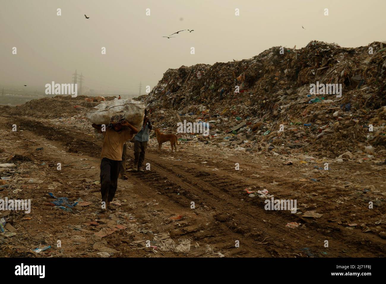 Garbage dumping at the Bhalswa landfill in Delhi, India on May 3, 2022 ...