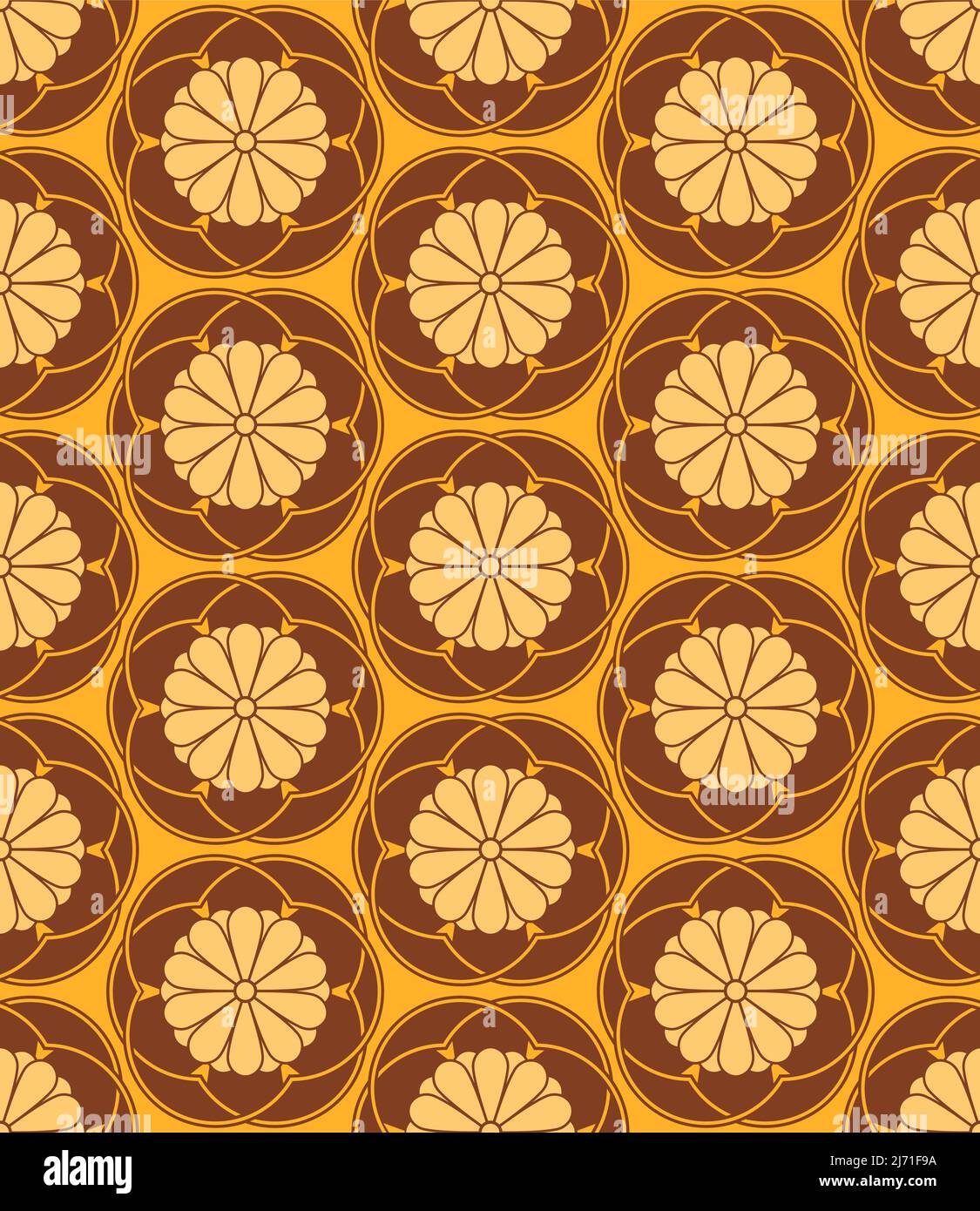 Japan style design flowers or leaves symbols seamless texture or ...