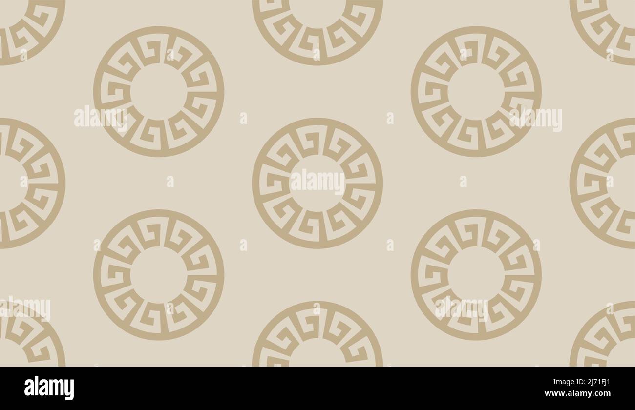 Circle greek seamless pattern with round meander borders Stock Vector ...