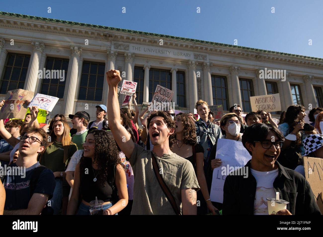 UC Berkeley Students protest on campus in response to leaked draft of ...