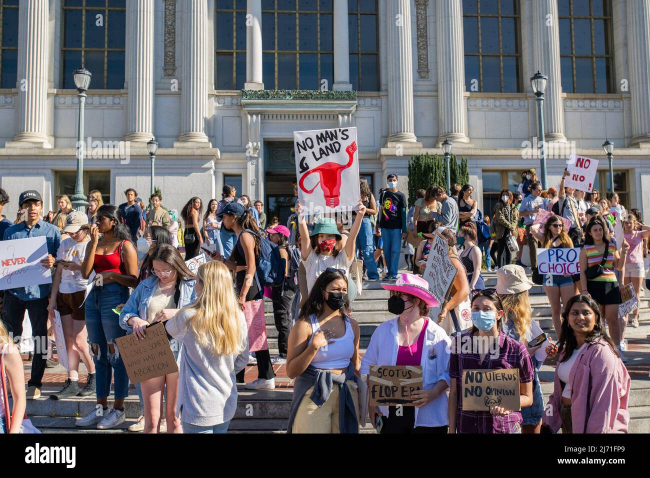 UC Berkeley Students protest on campus in response to leaked draft of ...
