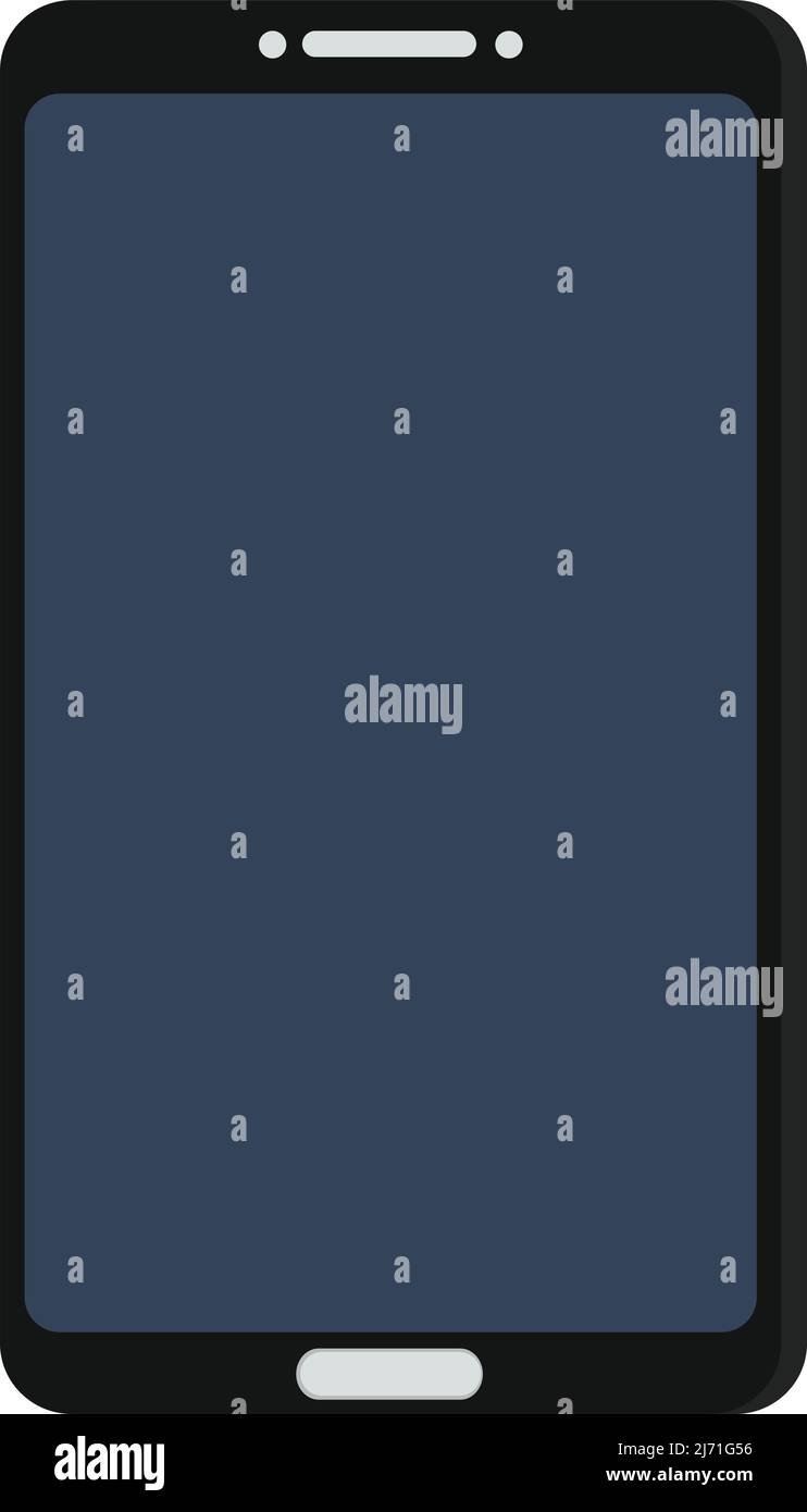 phone with blank screen blue color phone. with white background Stock ...