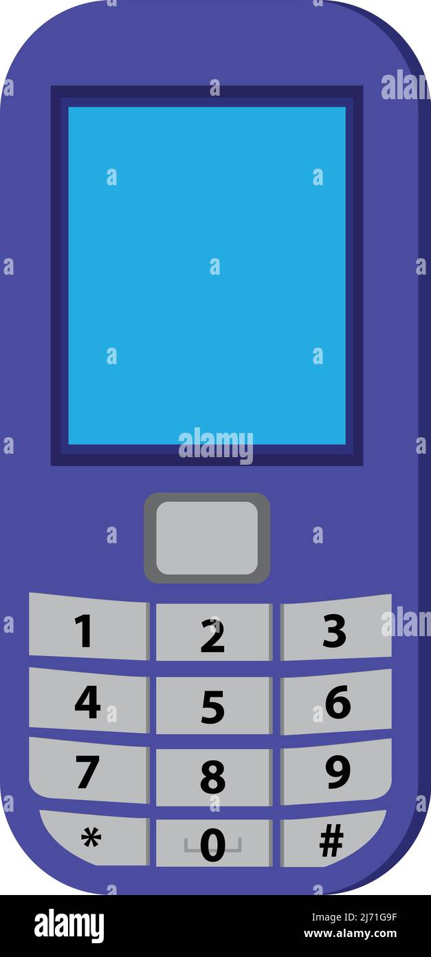 mobile phone with a light blue color screen Stock Vector Image & Art ...