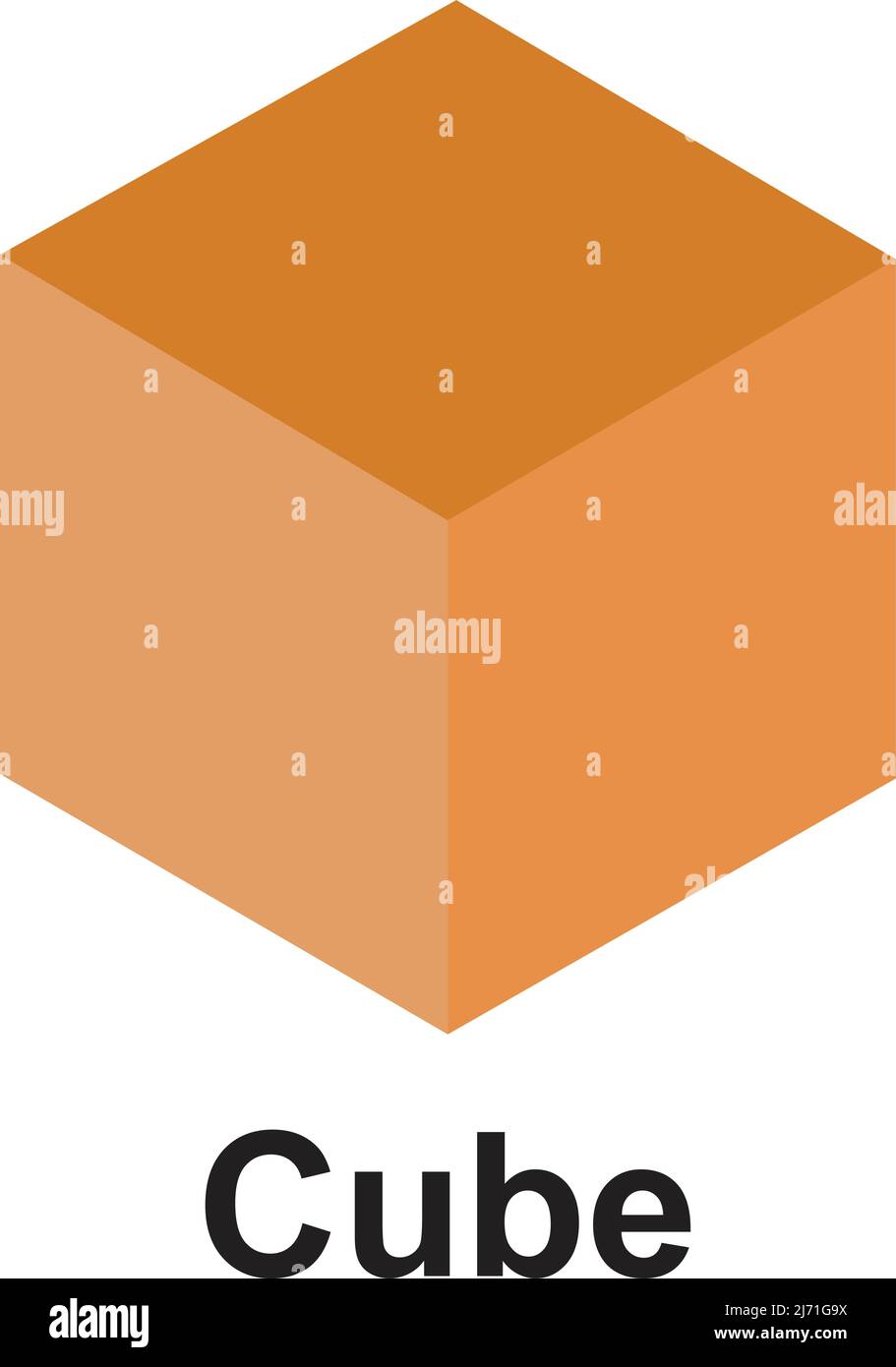 3d cube orange color. illustration of a box. with white background ...