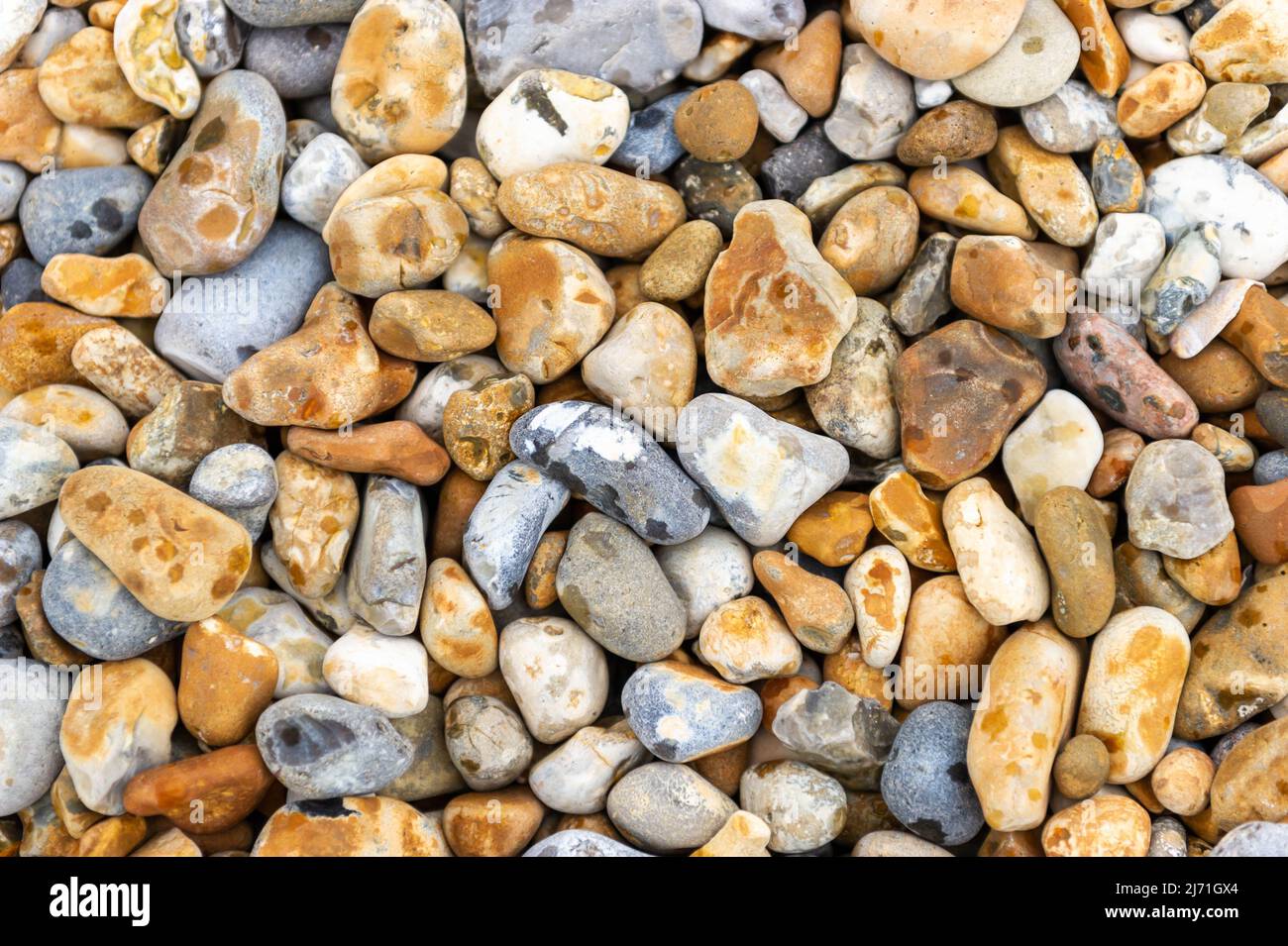 Coloured Pebbles on the Beach at Bexhill-on-Sea, East Sussex, England ...