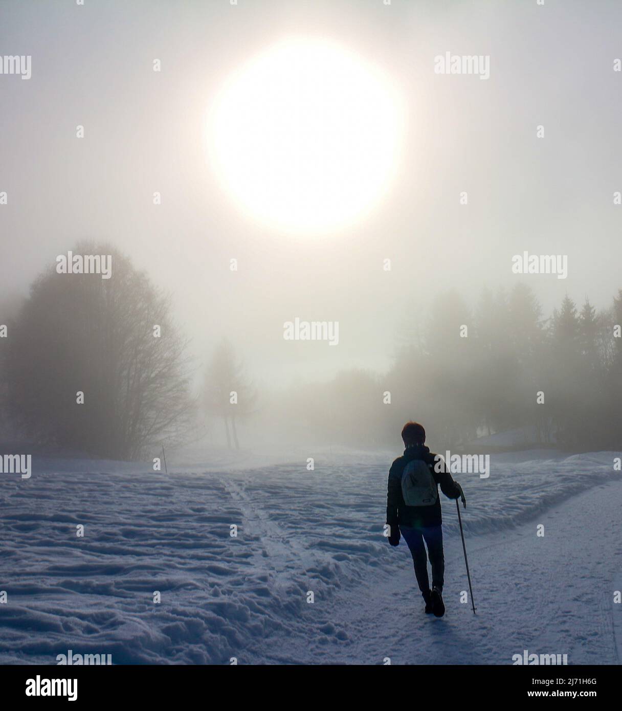 Fog and snow Stock Photo - Alamy
