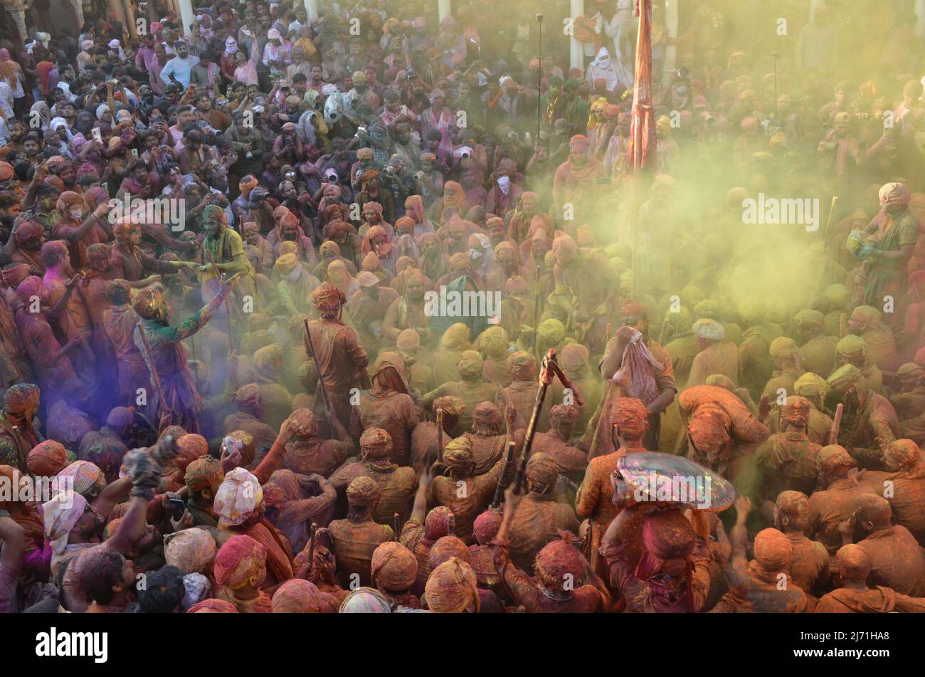 Celebration of Holi in Uttar Pradesh, India Stock Photo - Alamy