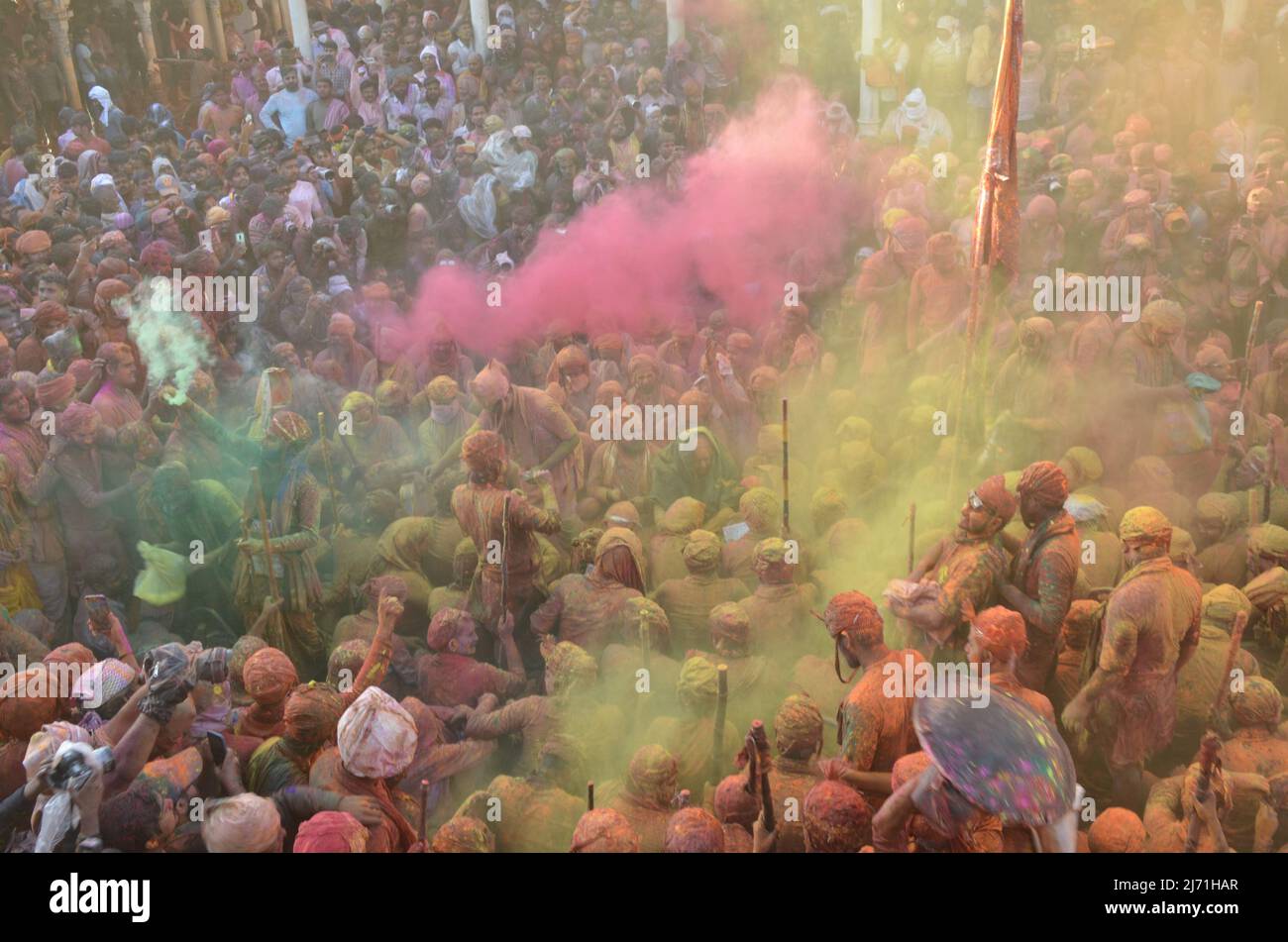 Celebration of Holi in Uttar Pradesh, India Stock Photo - Alamy