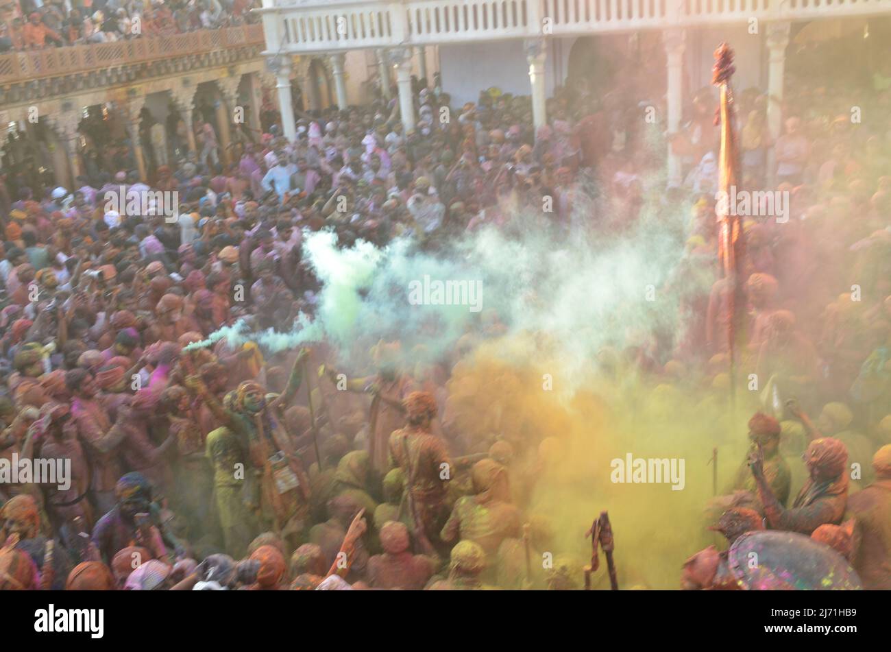 Celebration of Holi in Uttar Pradesh, India Stock Photo - Alamy