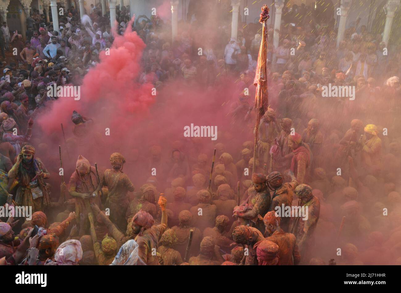 Celebration of Holi in Uttar Pradesh, India Stock Photo - Alamy