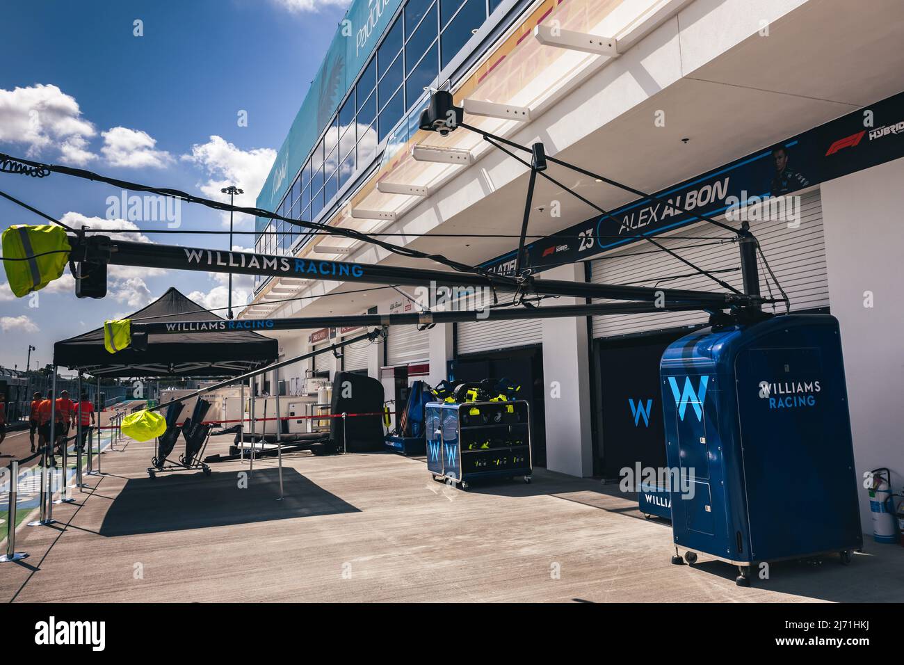 Miami, Florida, USA, 05/05/2022, Williams Racing pit garages and ...