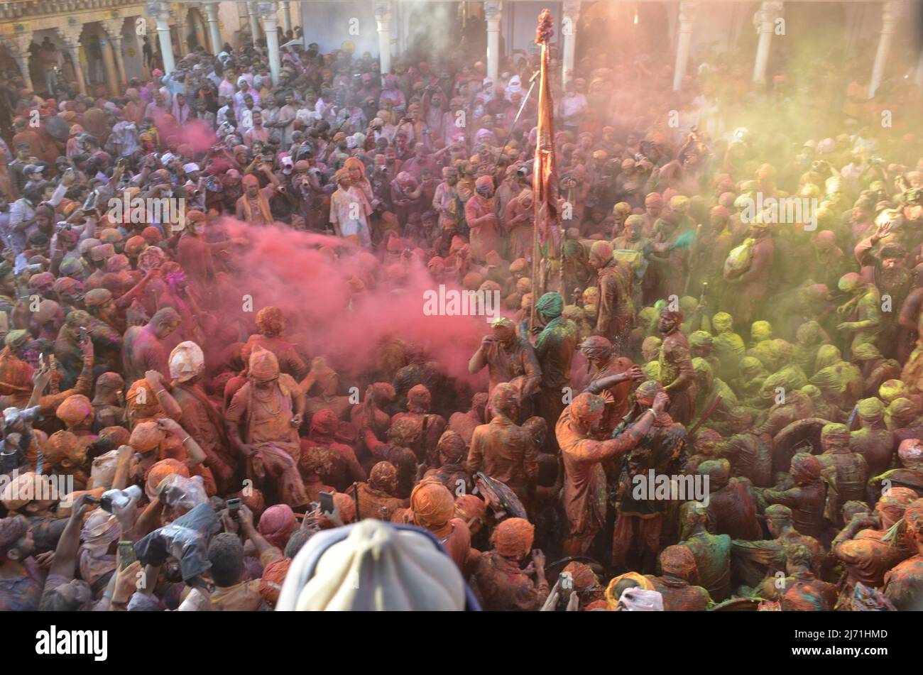 Celebration of Holi in Uttar Pradesh, India Stock Photo - Alamy