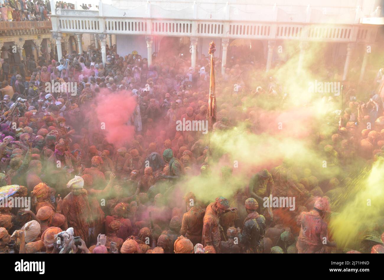 Celebration of Holi in Uttar Pradesh, India Stock Photo - Alamy