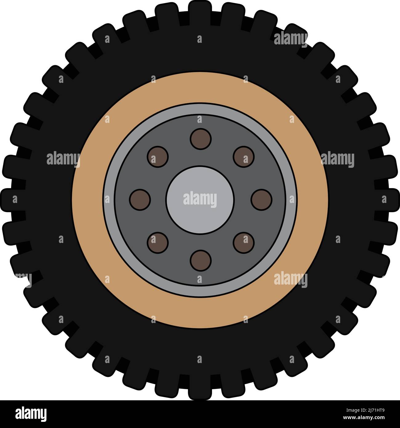 vector illustration of a wheel. with white background Stock Vector ...