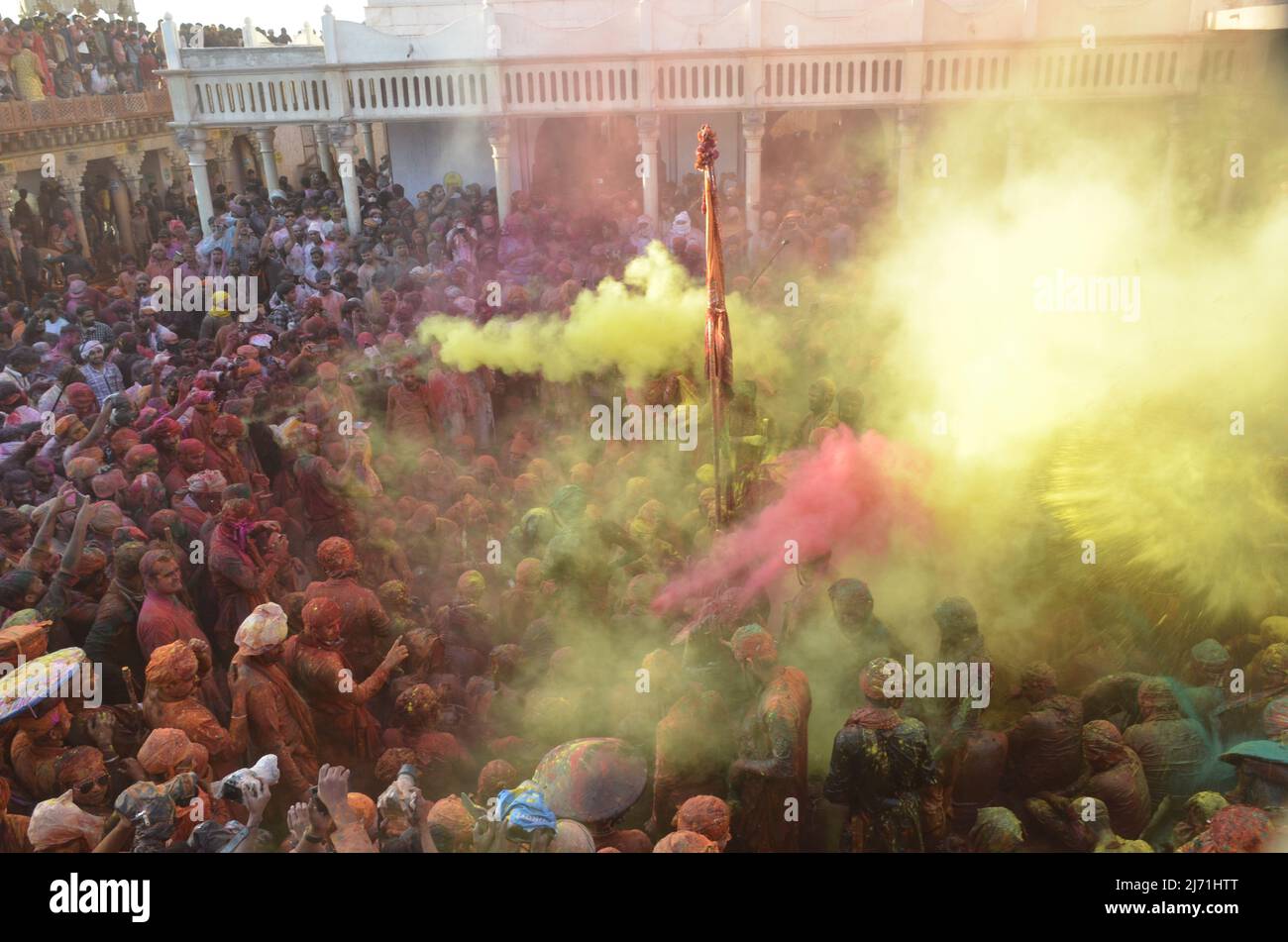 Celebration of Holi in Uttar Pradesh, India Stock Photo - Alamy
