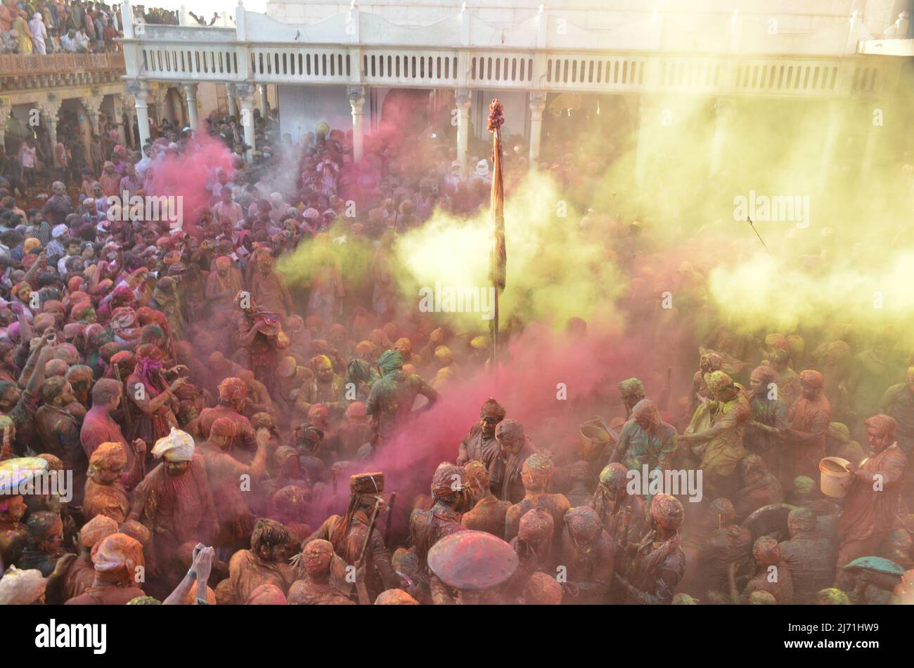 Celebration of Holi in Uttar Pradesh, India Stock Photo - Alamy