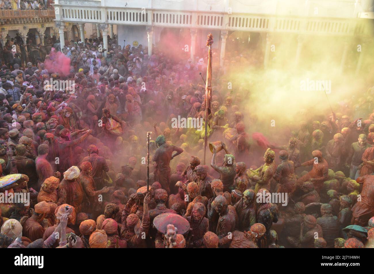 Celebration of Holi in Uttar Pradesh, India Stock Photo - Alamy