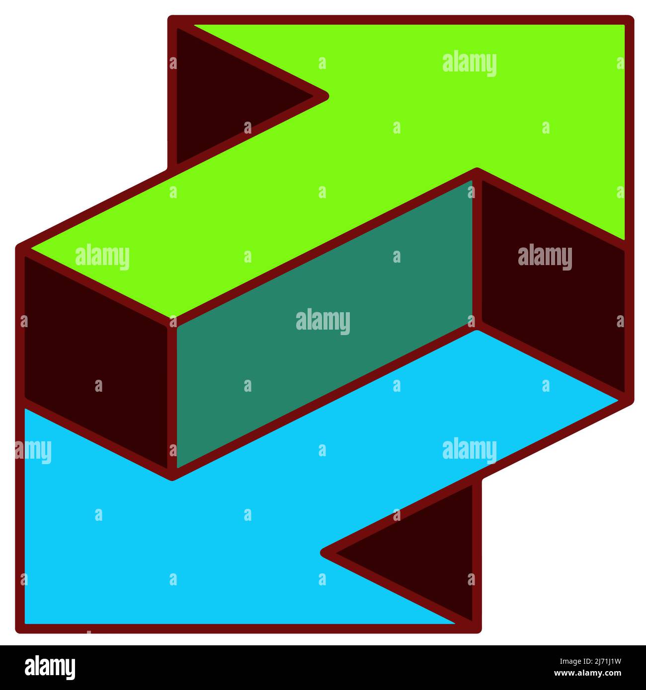 Vector image of an illusion of arrows pointers in different directions ...
