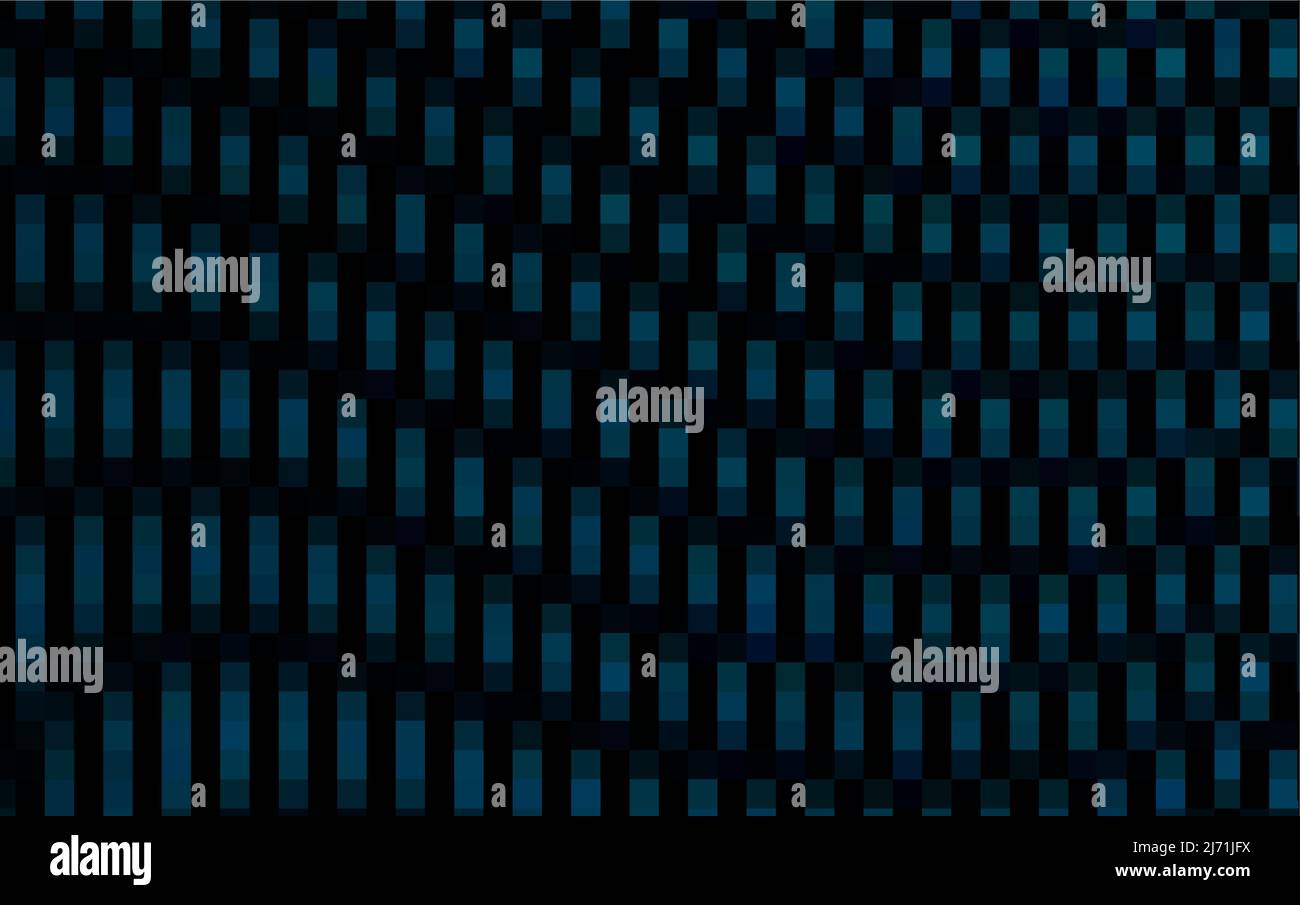 Abstract black background of waves from blue rectangles tones. Point ...