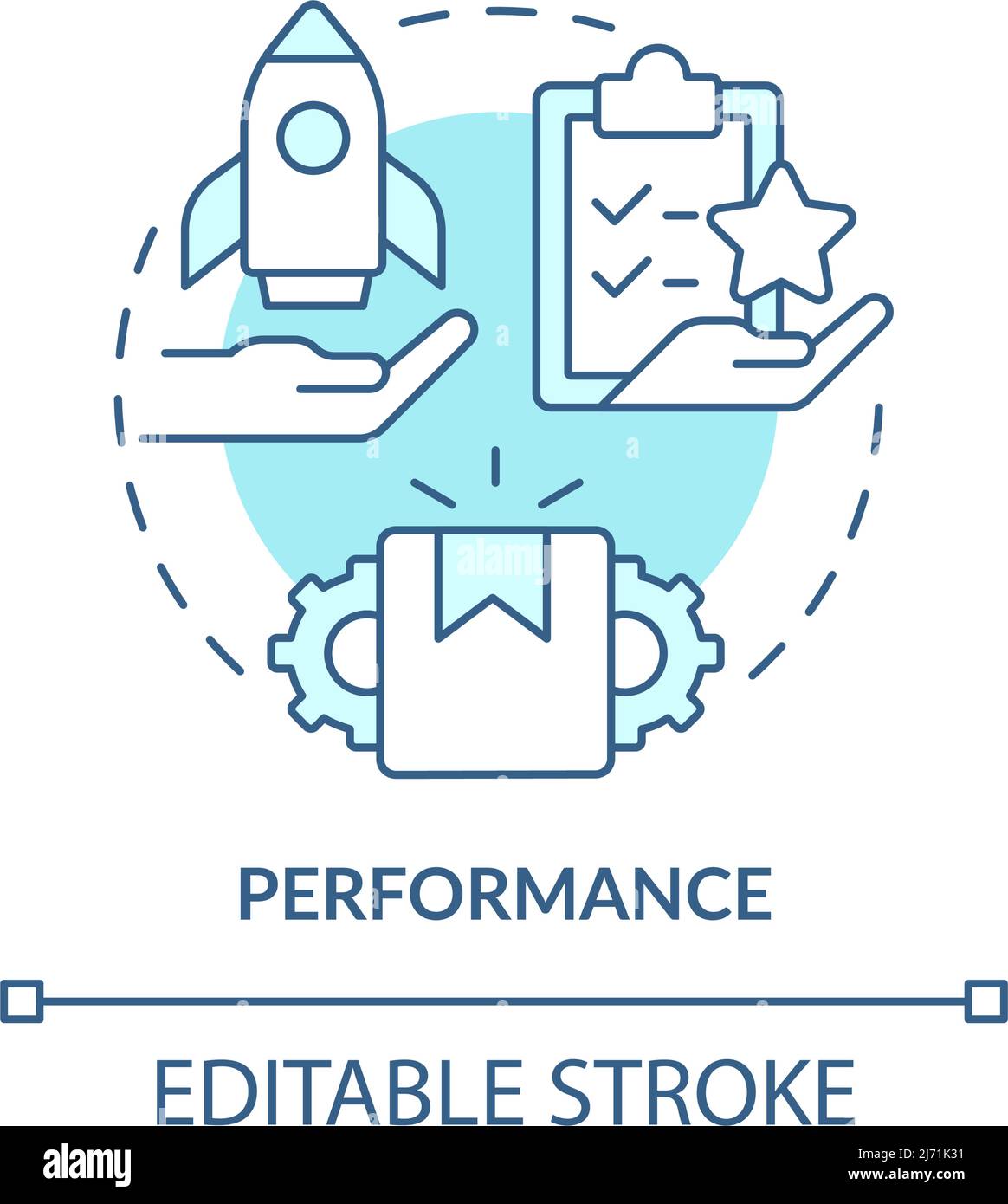 Performance turquoise concept icon Stock Vector Image & Art - Alamy