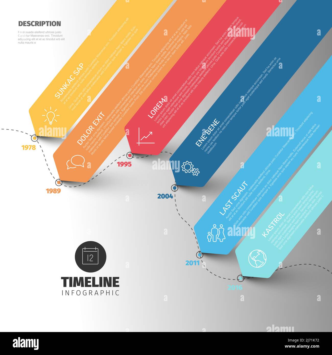 Vector pastel color Infographic timeline report template with the ...
