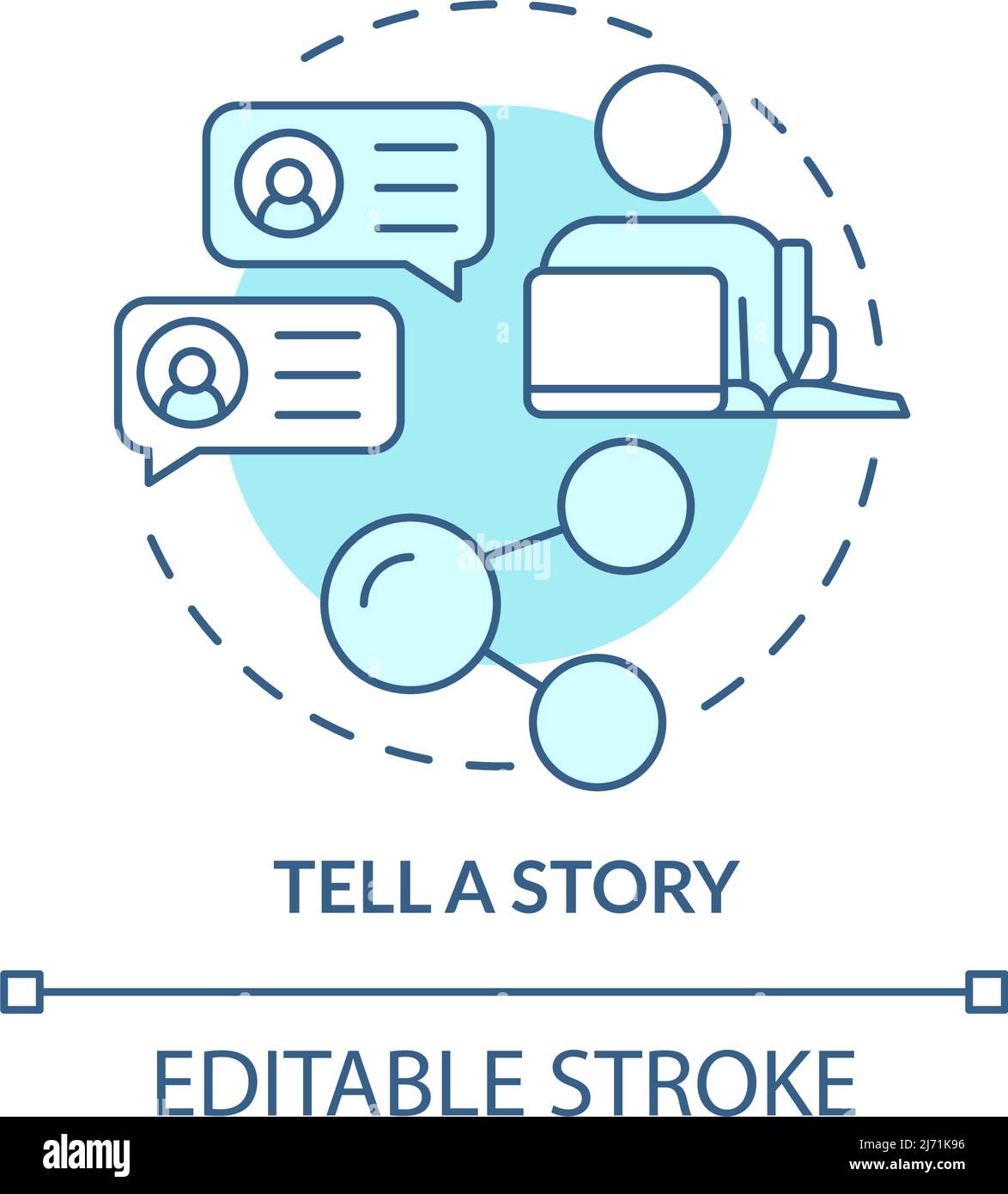 Tell story turquoise concept icon Stock Vector Image & Art - Alamy