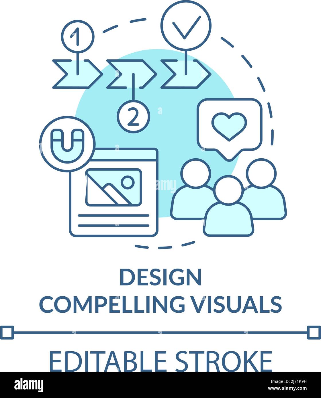 Design compelling visuals turquoise concept icon Stock Vector Image ...