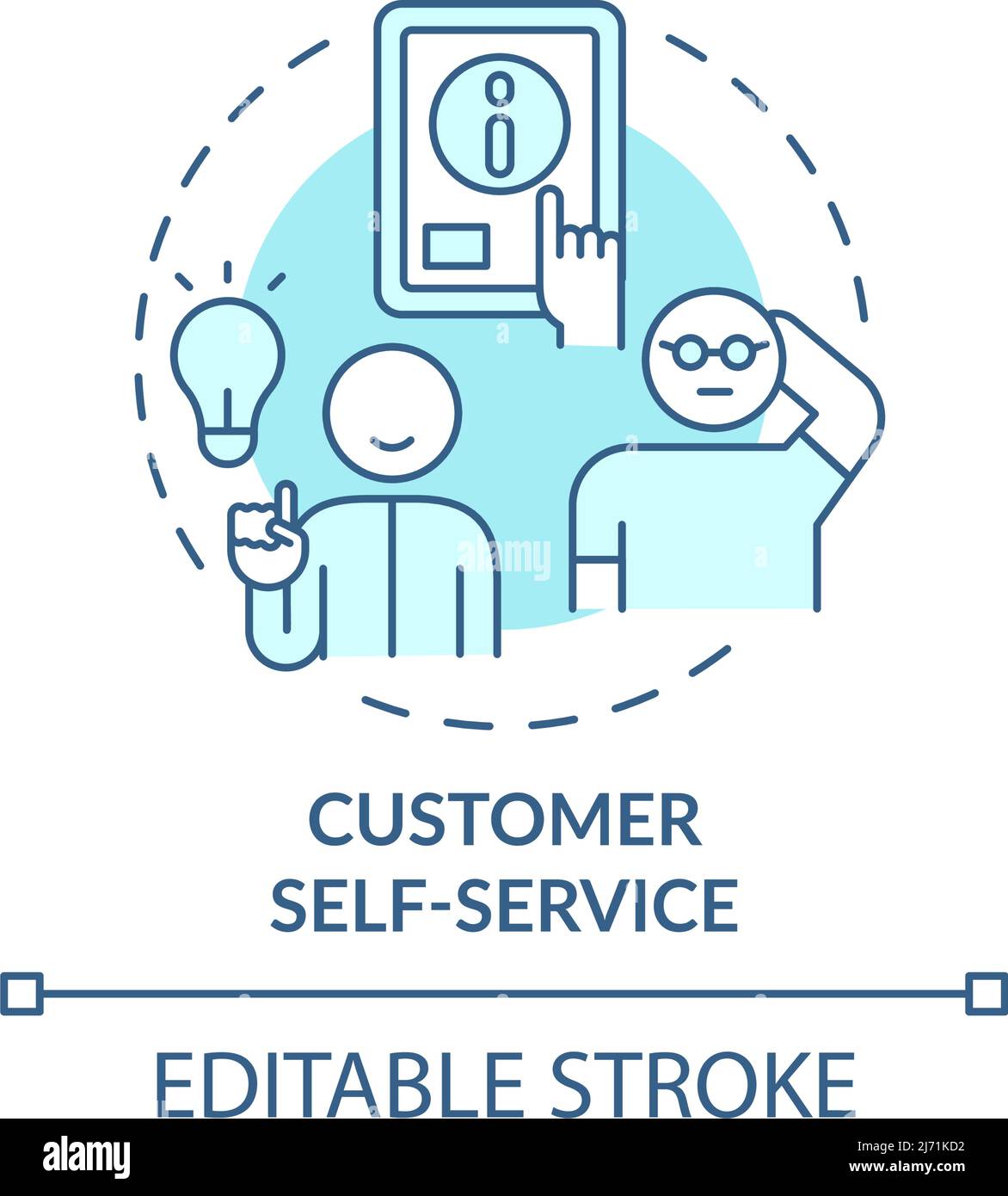 Customer self service turquoise concept icon Stock Vector Image & Art ...