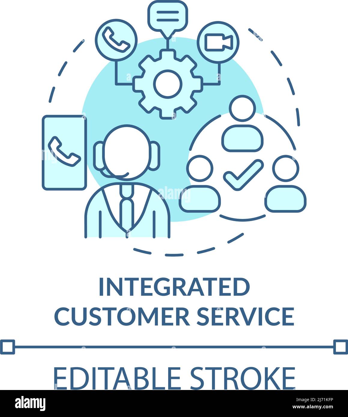 Integrated customer service turquoise concept icon Stock Vector Image ...