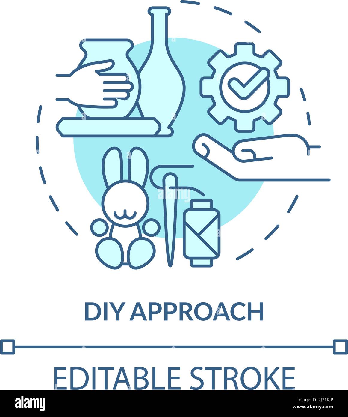 DIY approach turquoise concept icon Stock Vector Image & Art - Alamy