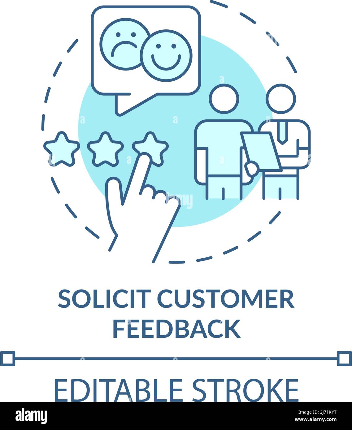Solicit customer feedback turquoise concept icon Stock Vector Image ...