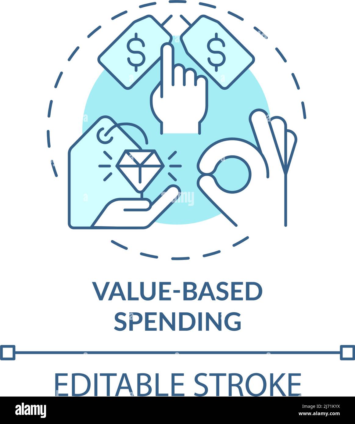 Value based spending turquoise concept icon Stock Vector Image & Art ...