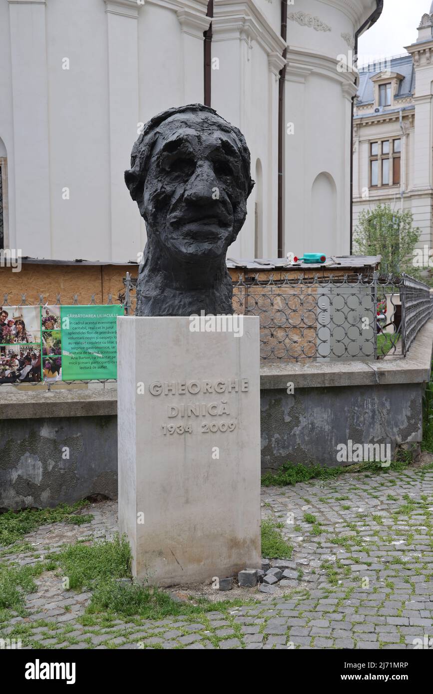 Bronze sculpture of bust actor of the Gheorghe Dinica in Old Town ...