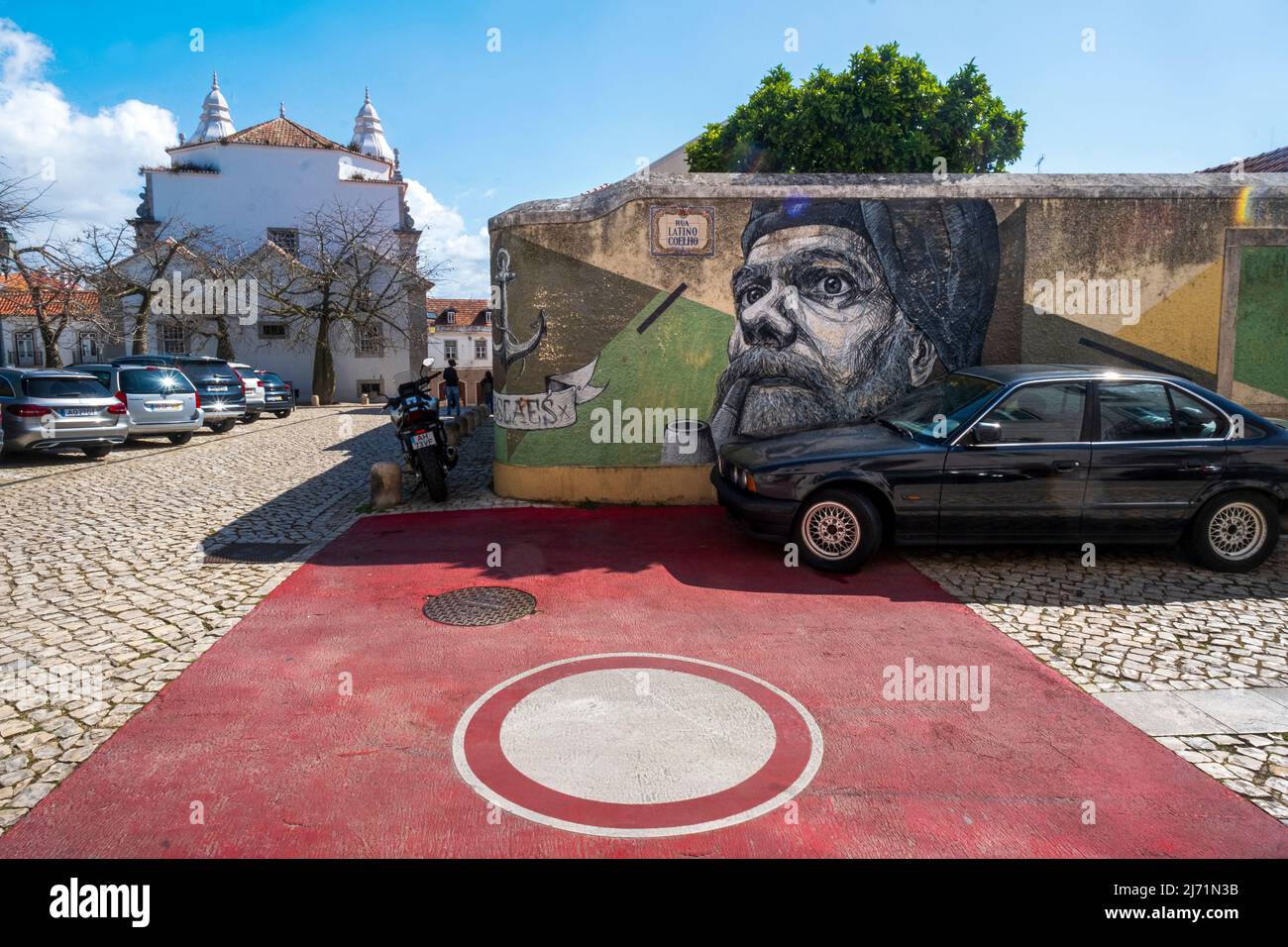 Cascais, Portugal, colorful image of a Portuguese man with a beard, car ...