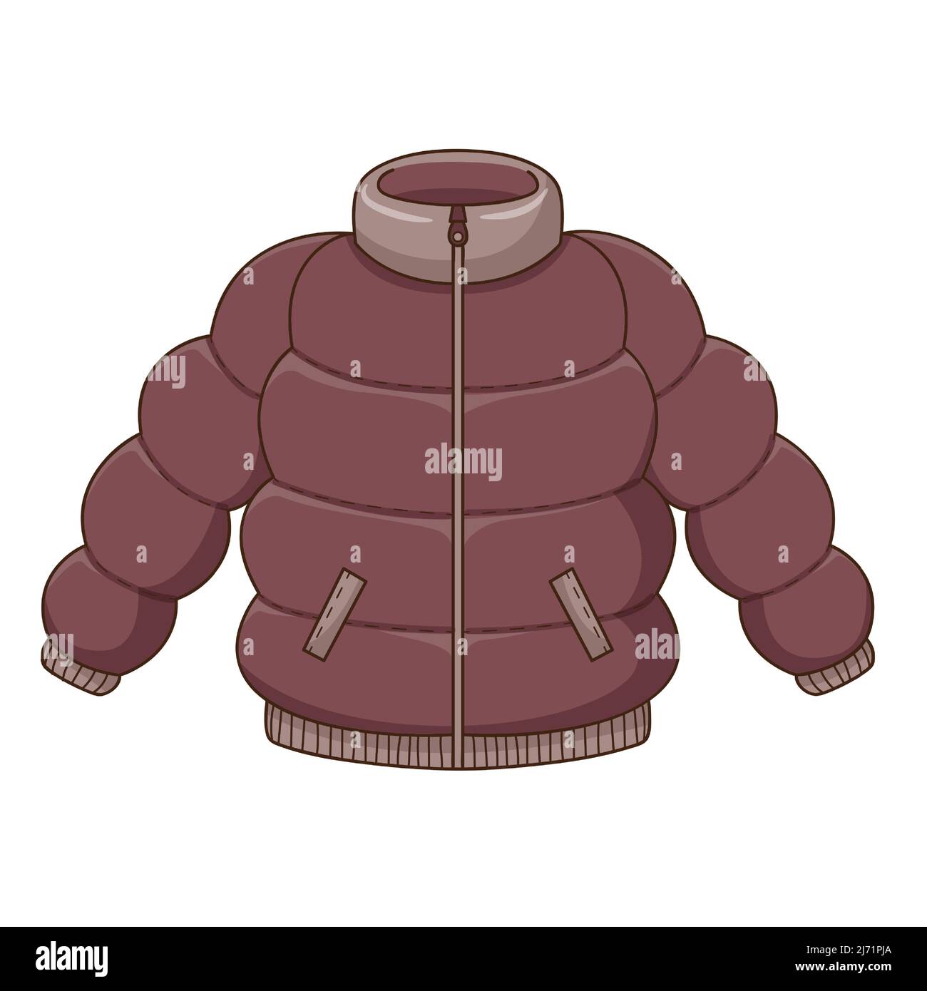 Down jacket. Autumn outerwear. Design element with outline. Autumn ...