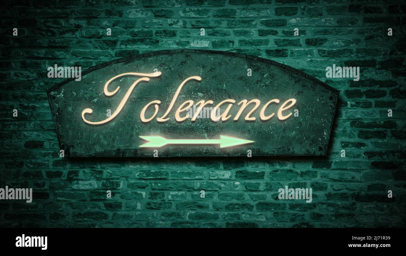 Street Sign the Direction Way to Tolerance Stock Photo - Alamy