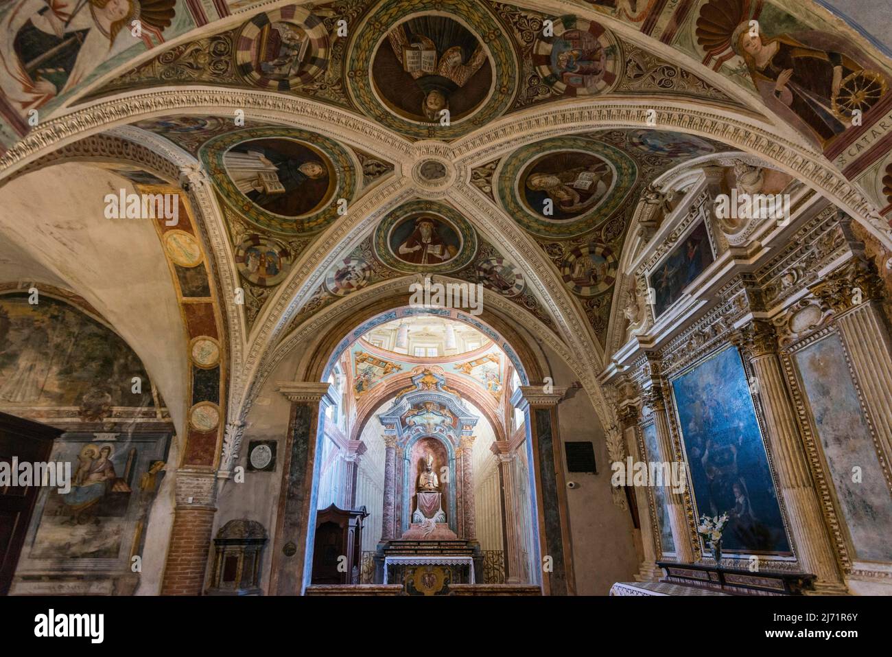 Interior view, Santa Maria del Sasso, Morcote, Lake Lugano, Ticino ...
