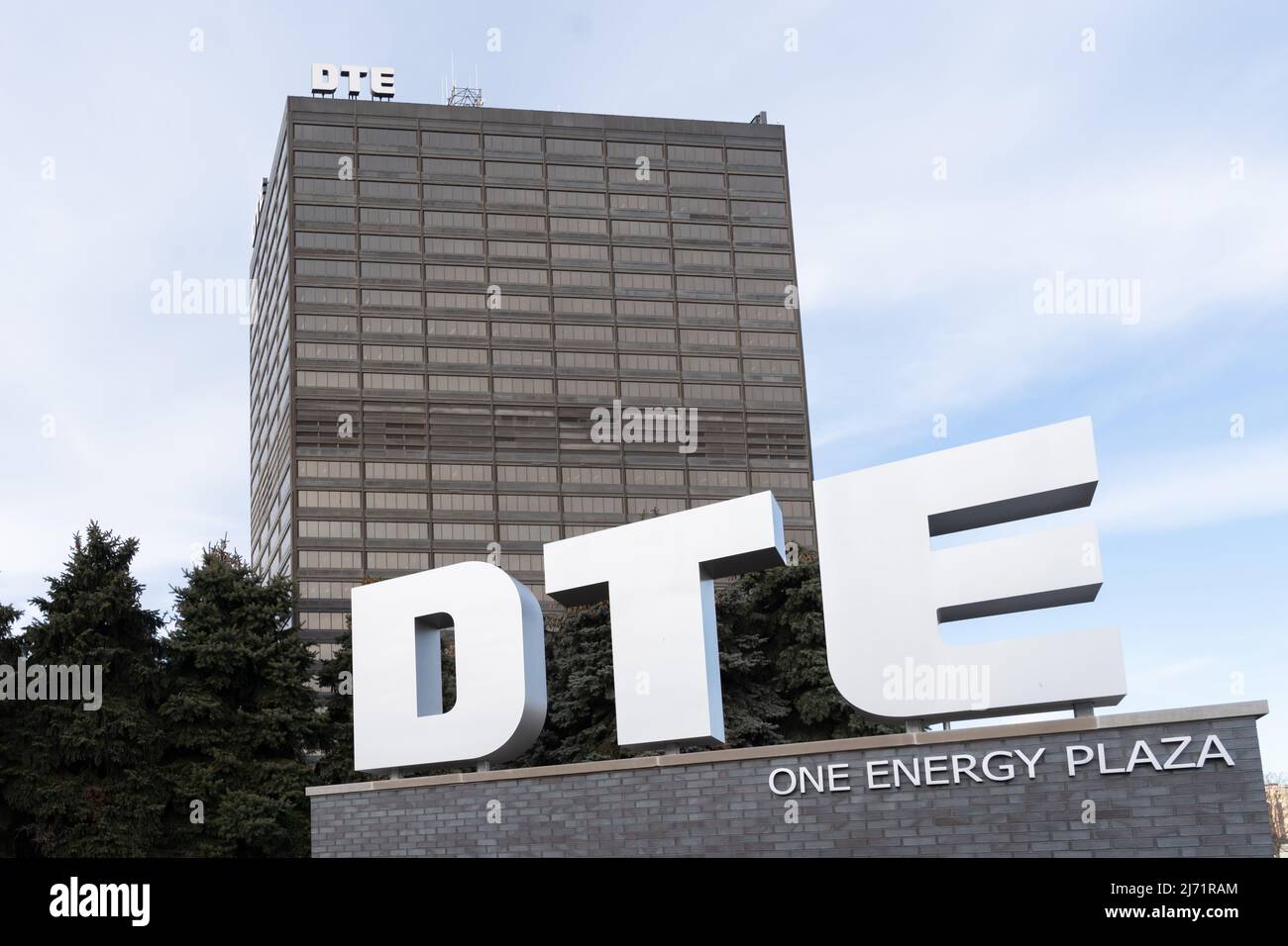 Detroit, Michigan, USA - December 26, 2021: DTE headquarters in Detroit ...