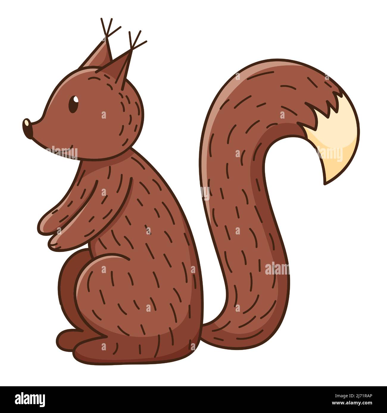 A simple cute squirrel. A forest mammal. Decorative element with an ...