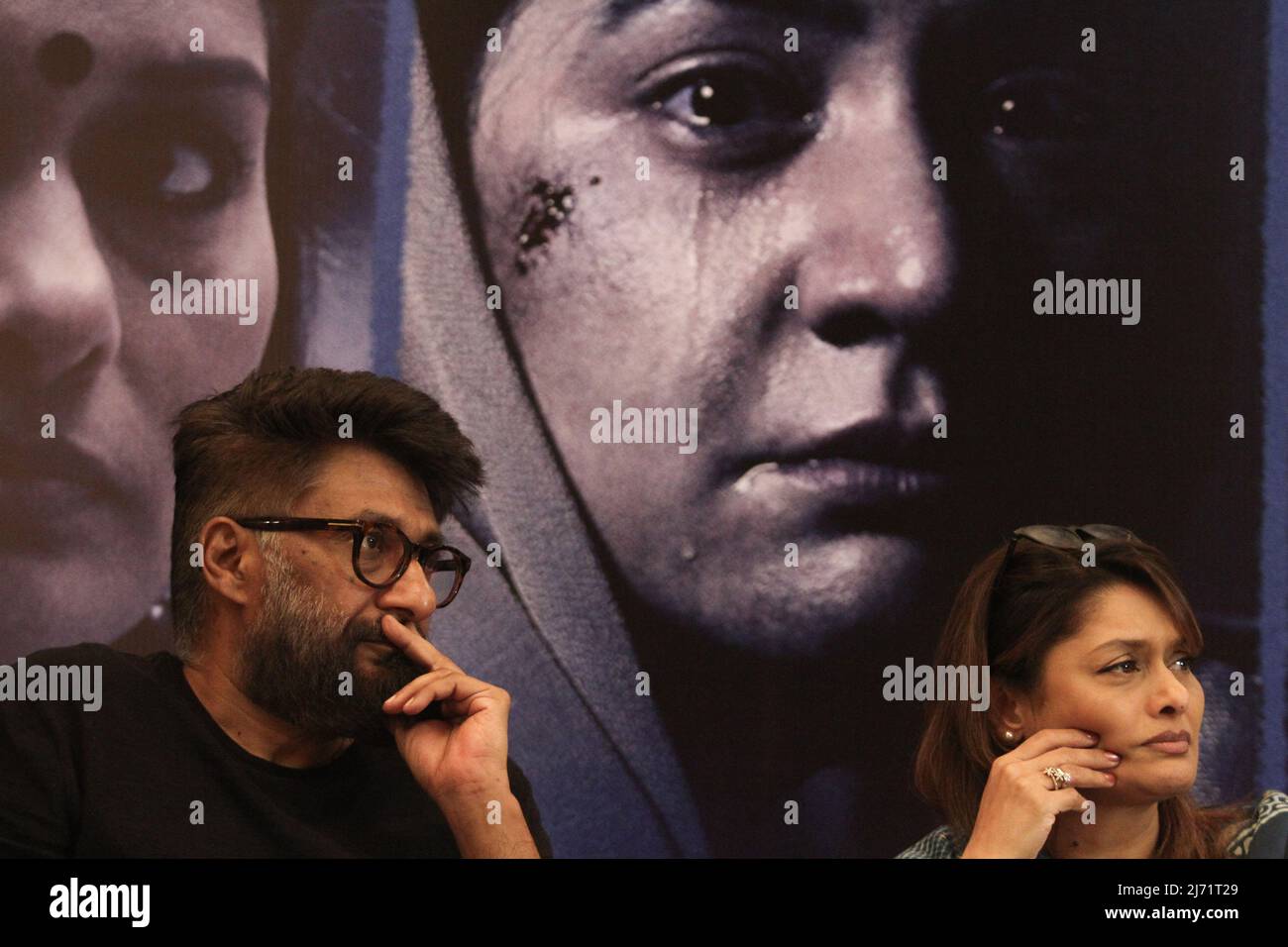 May 5, 2022, New Delhi, New Delhi, India: Indian film director Vivek Ranjan Agnihotri (L) along ...