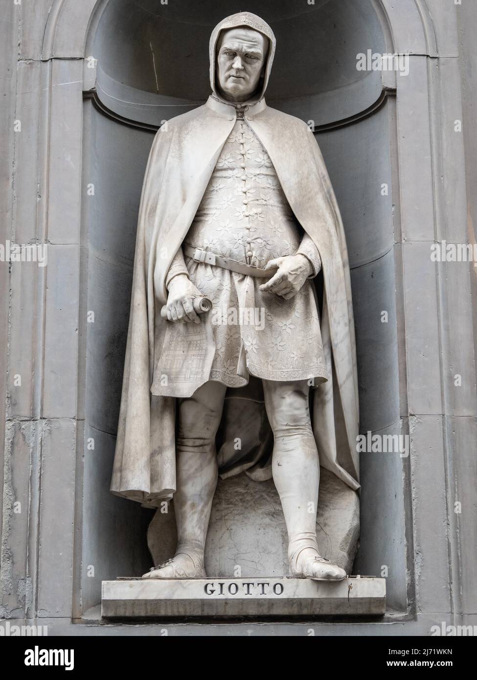 Statue, Giotto di Bondone, Maler, Mosaizist und Architekt, Uffizien ...