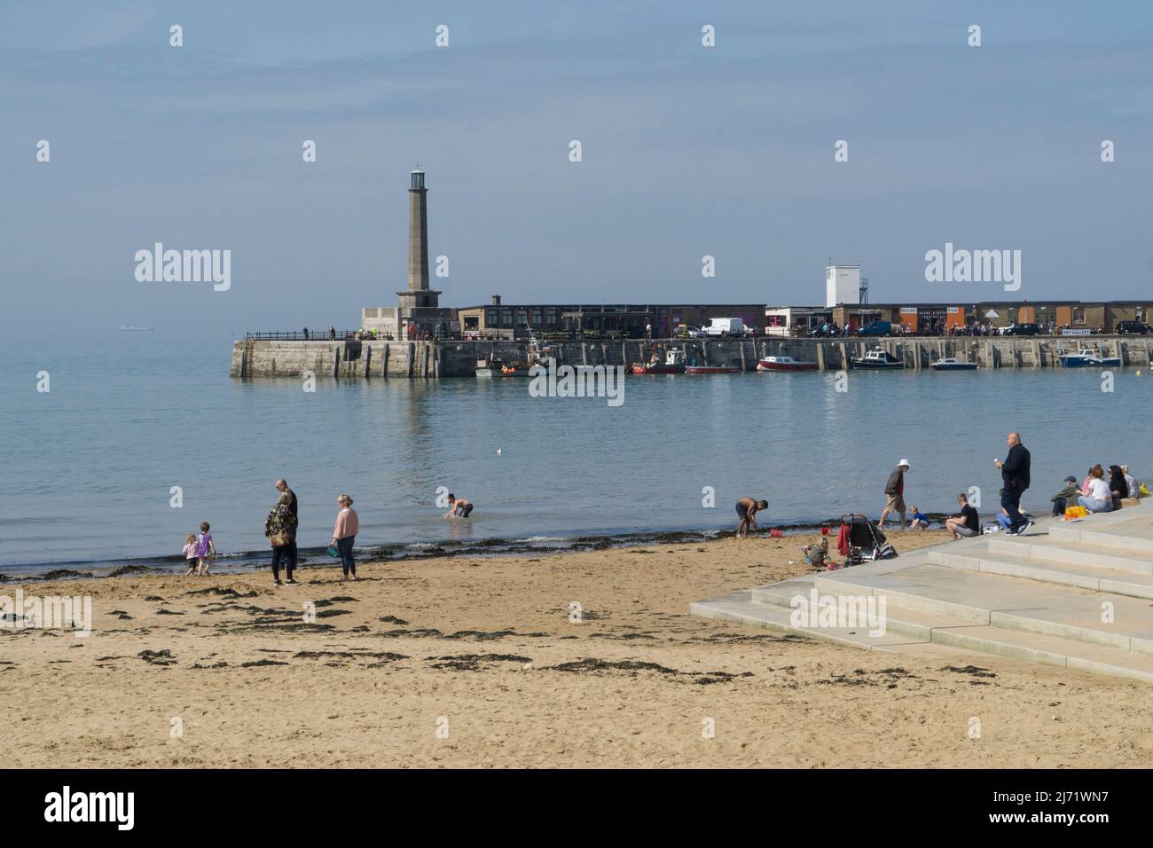UK weather, Margate, Kent: A warm spell has started and the beach and ...