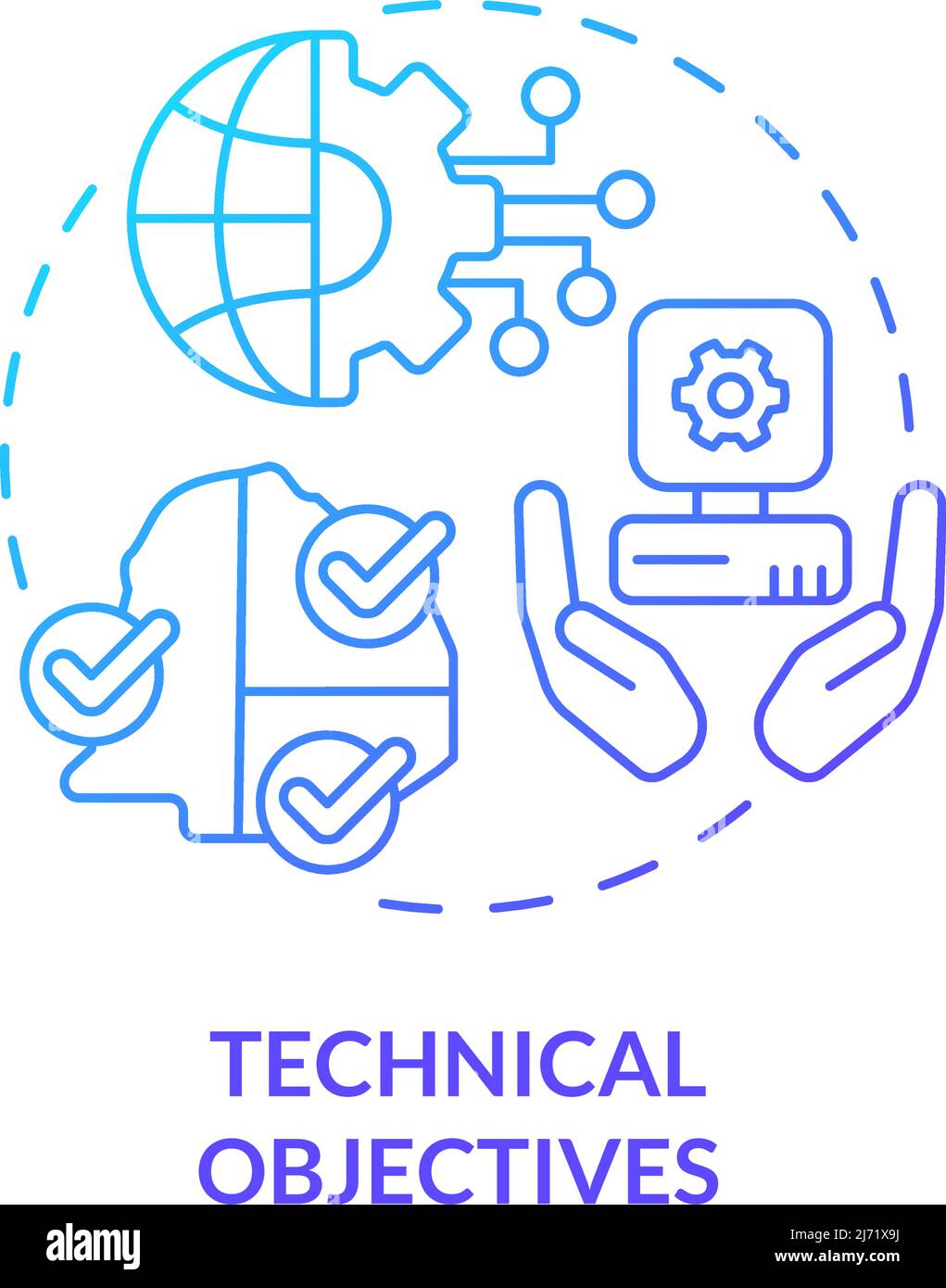 Technical objectives blue gradient concept icon Stock Vector Image ...