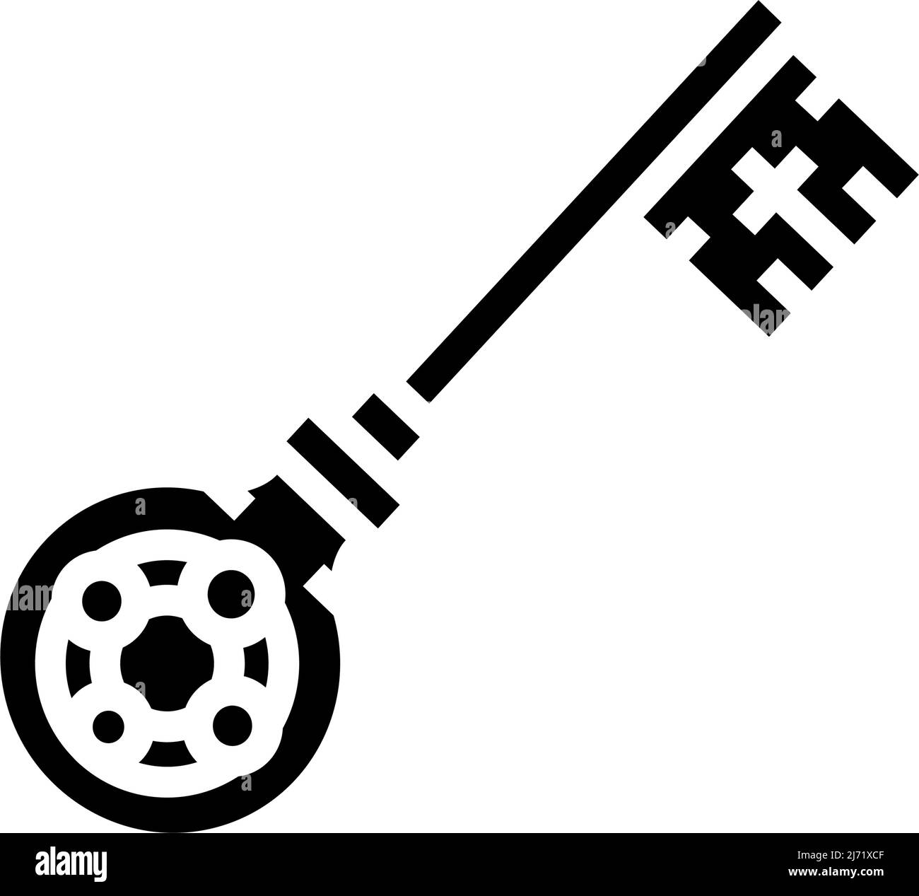 key medieval glyph icon vector illustration Stock Vector Image & Art ...