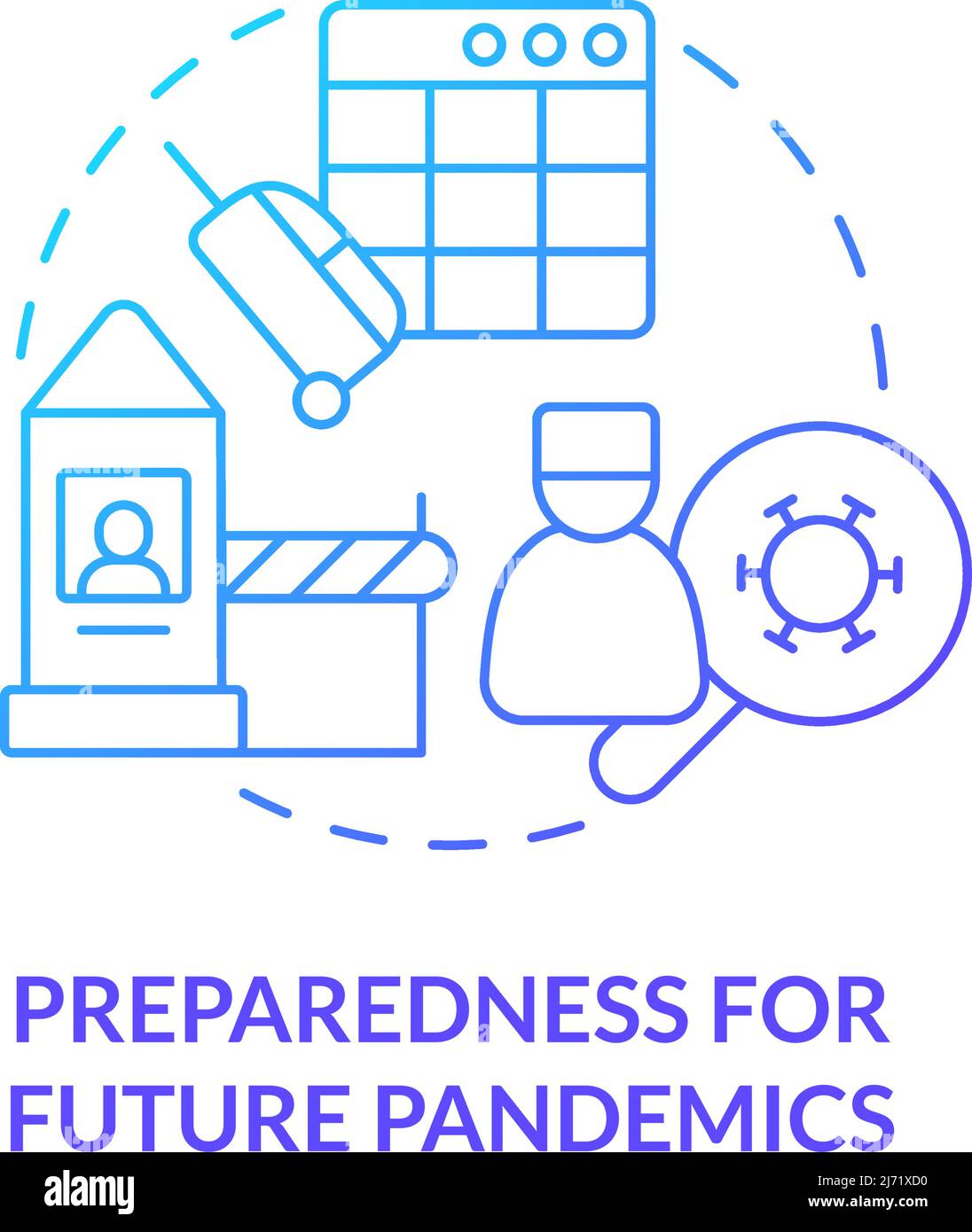 Preparedness for future pandemics blue gradient concept icon Stock ...