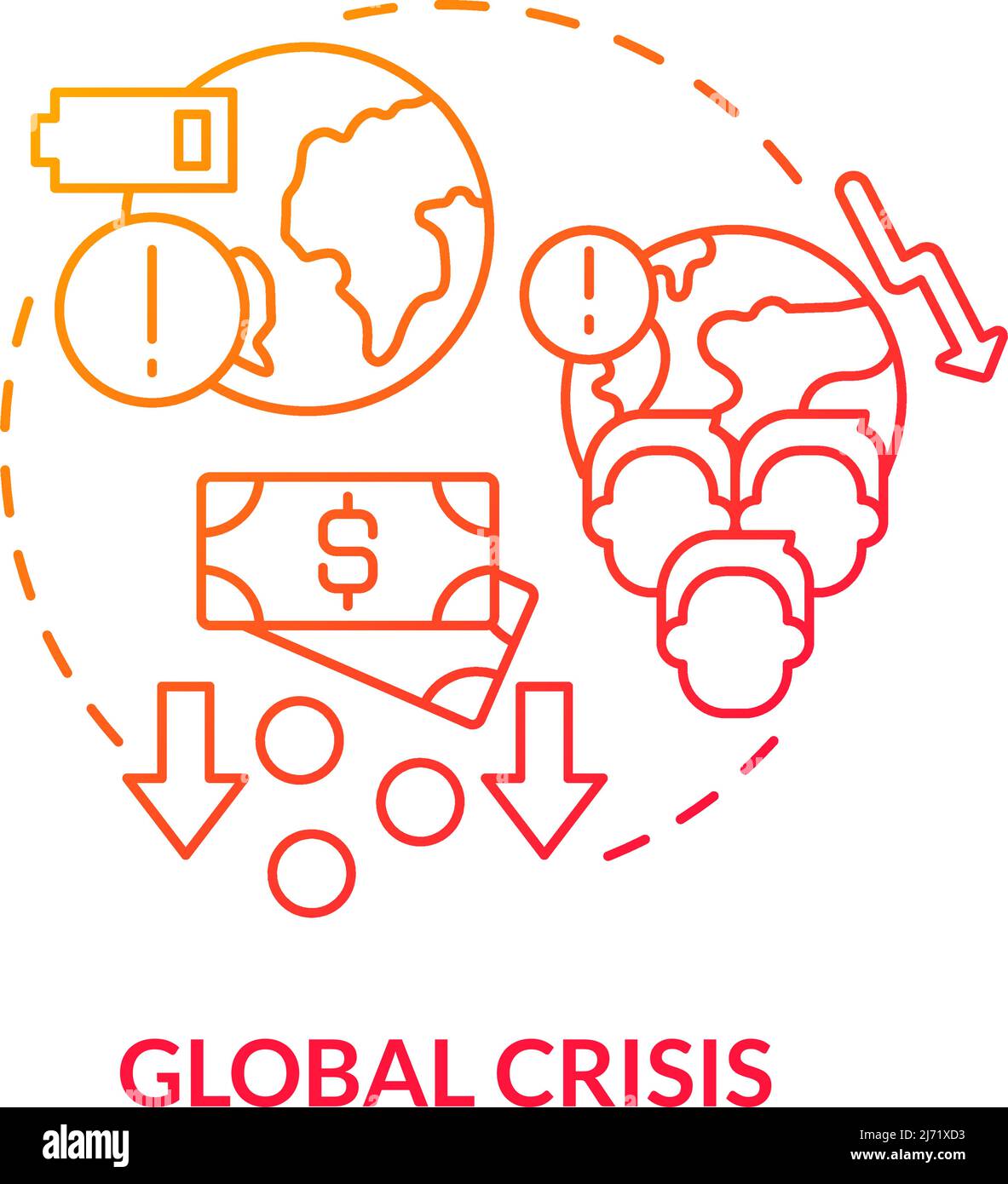 Global crisis blue gradient concept icon Stock Vector Image & Art - Alamy