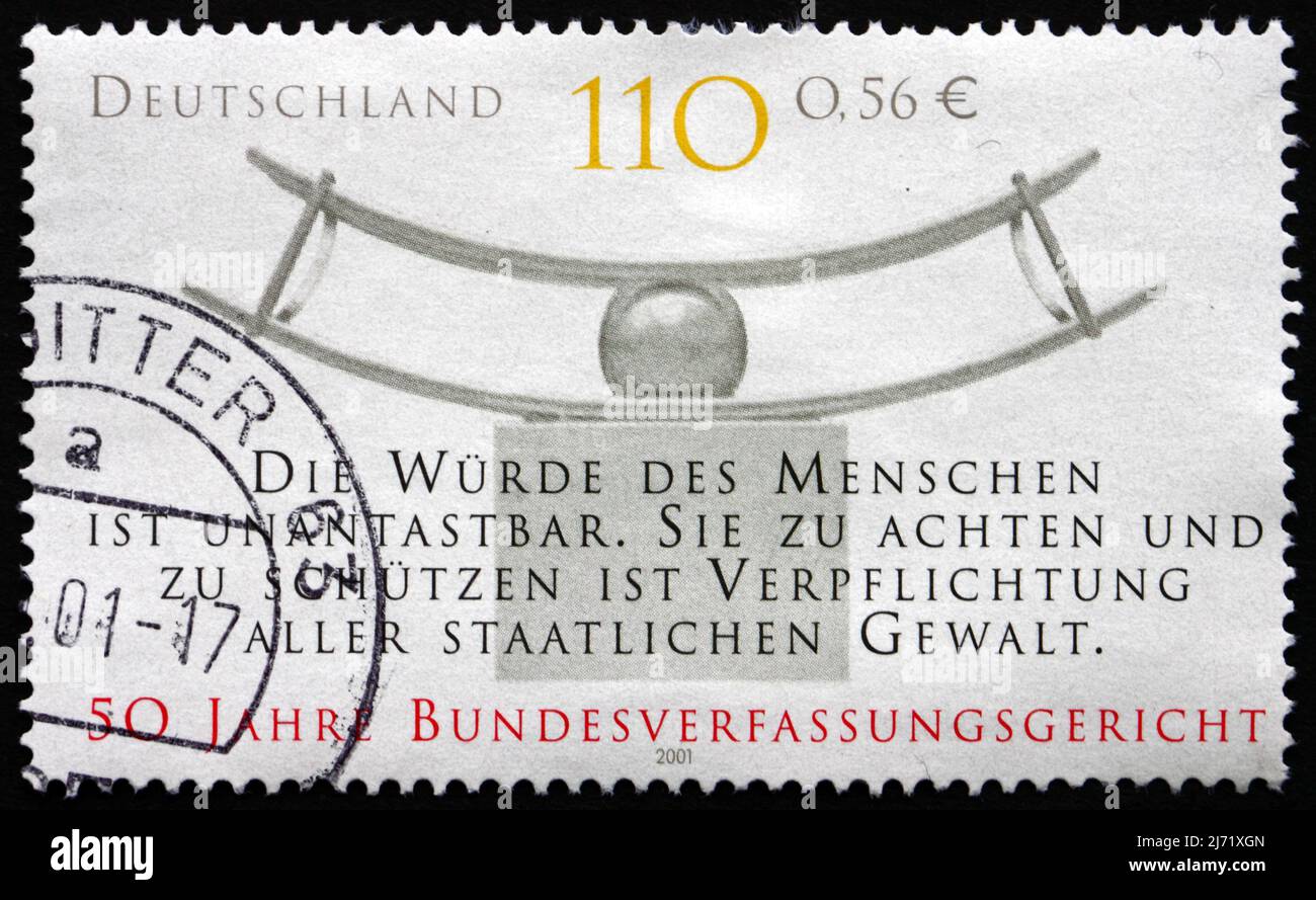 GERMANY - CIRCA 2001: a stamp printed in the Germany shows Federal ...
