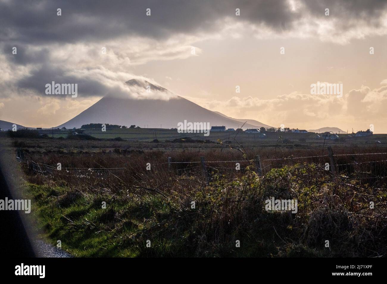 Slievemore Mountain, Achill Island, County Mayo, Ireland, clouds at ...