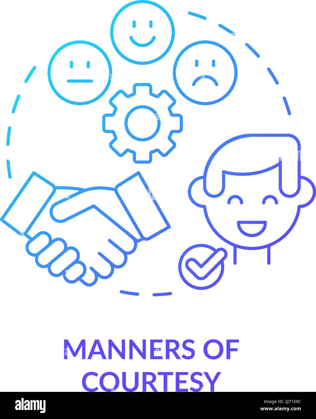 Manners of courtesy blue gradient concept icon Stock Vector Image & Art ...