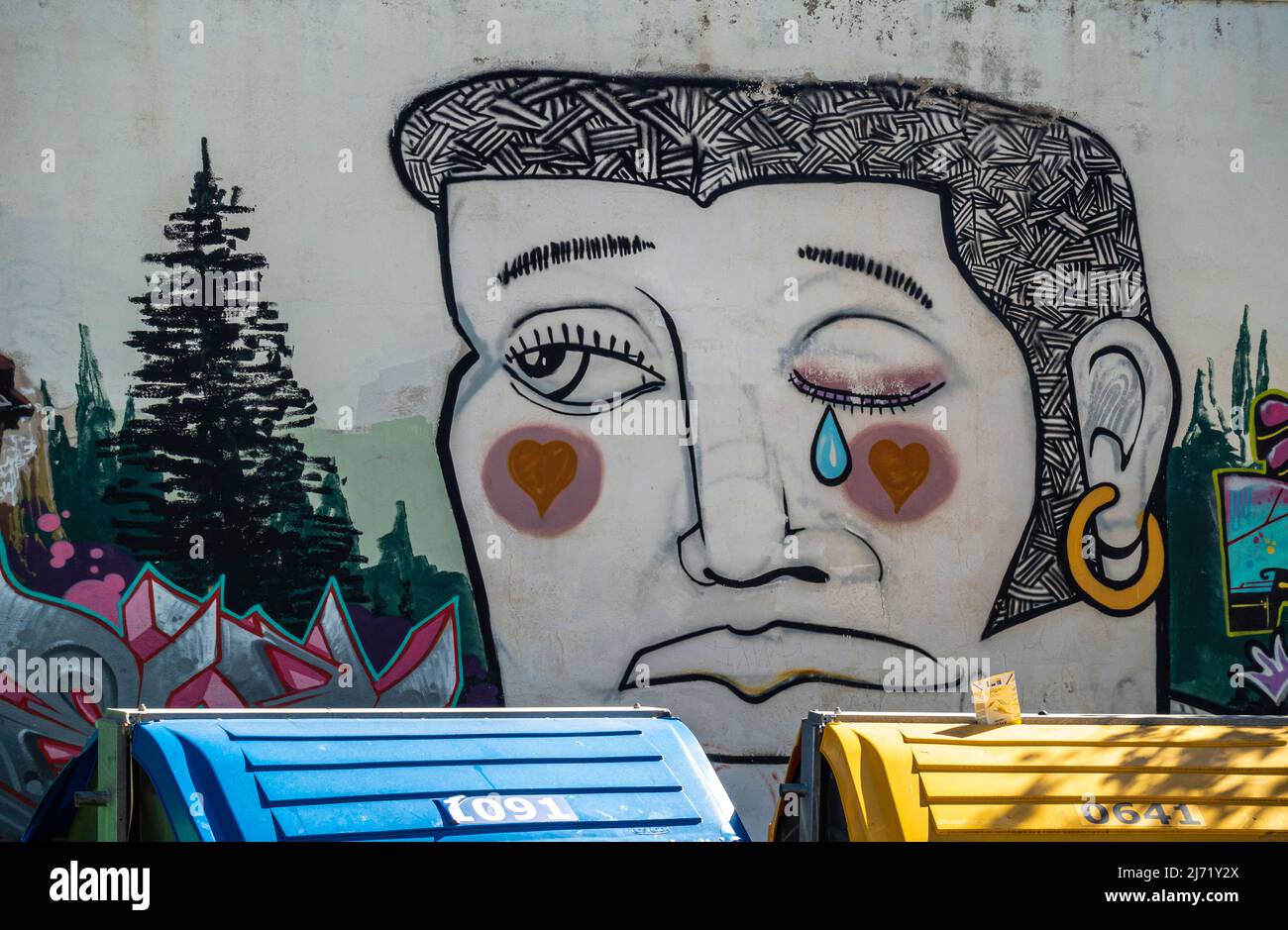 Cry man mural graffiti hi-res stock photography and images - Alamy